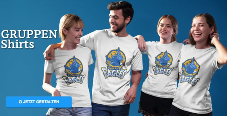 Gruppenshirts bedrucken - Günstig individuelle Teamshirts gestalten